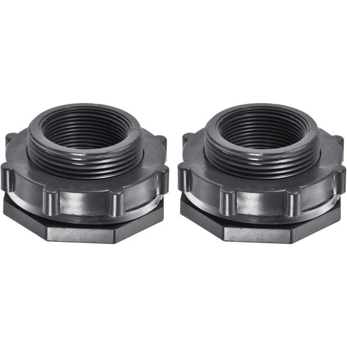 2 Paquet Pvc Passe-Cloison Raccord - Double Fileté Passe-Cloison Eau ...