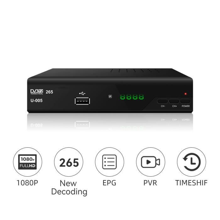 Décodeur TV numérique HD DVB-T2 Codec photo-audio-vidéo Compatible pour ...