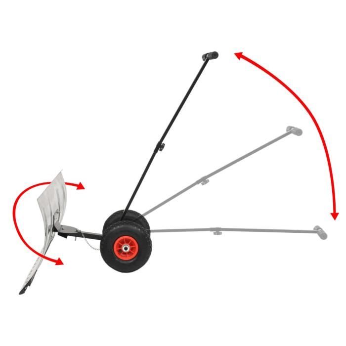 FAR - Chasse-neige manuel avec roues 100 x 44 cm - ZJCHAO - DX000640 ...