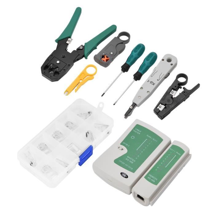 Outils de maintenance réseau Cable Tester Kit, 11-Piece Network Service ...