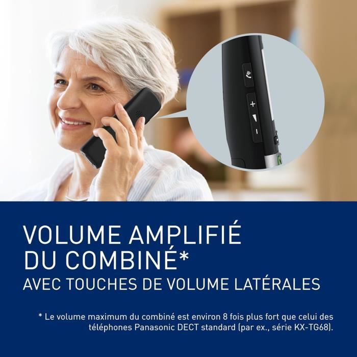 Téléphone Numérique sans Fil - PANASONIC - KX-TGU410EXB - Écran LCD 2,1 ...