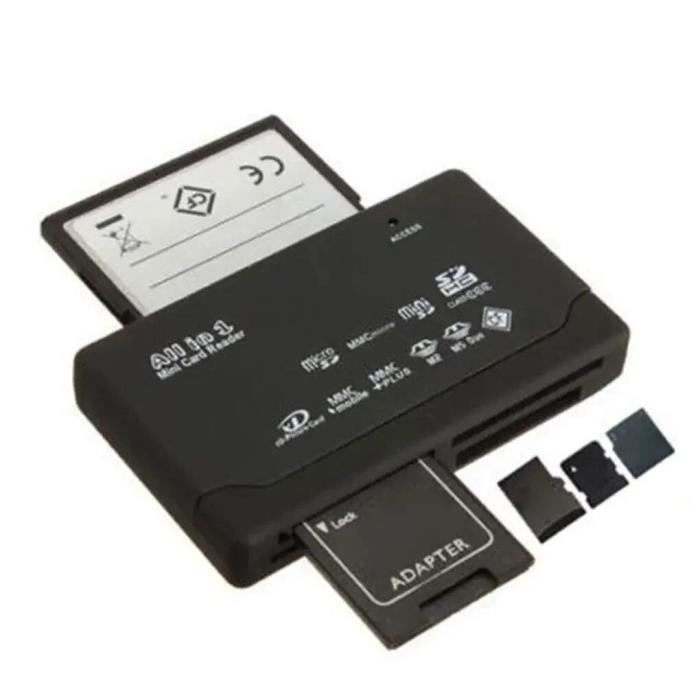 Mini lecteur de carte mémoire tout en un,USB 2.0,480Mbps,TF,MS,M2,XD,CF ...