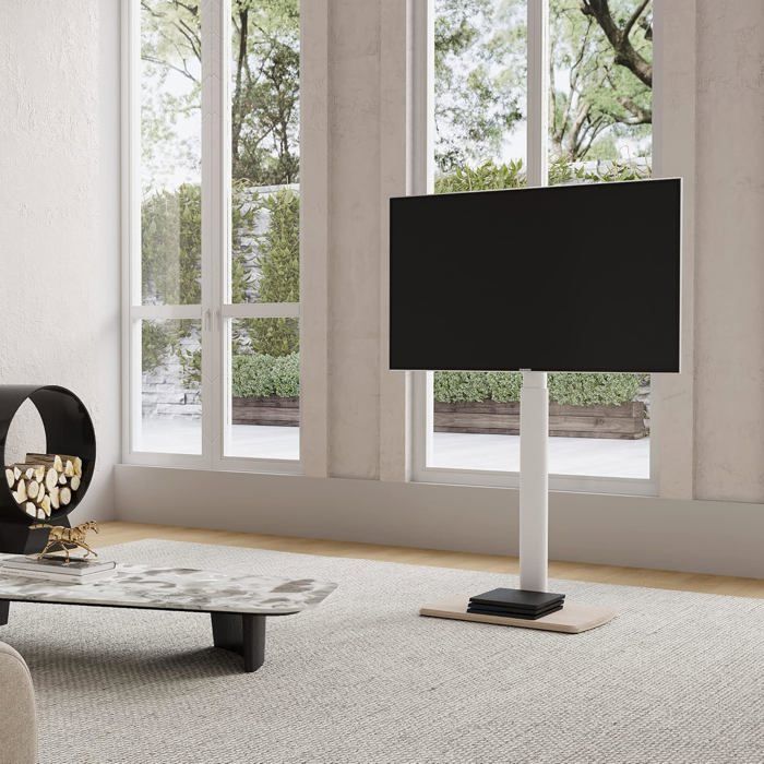 Support TV FITUEYES sur Pied en Bois pour TV 32-70 Pouces, Pivotant 60 ...