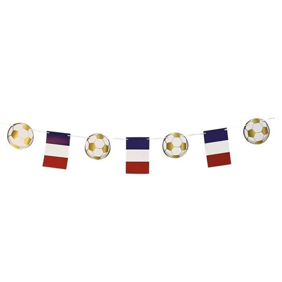 1 Guirlande fanion Football France tricolore bleu, blanc et rouge de 5m ...