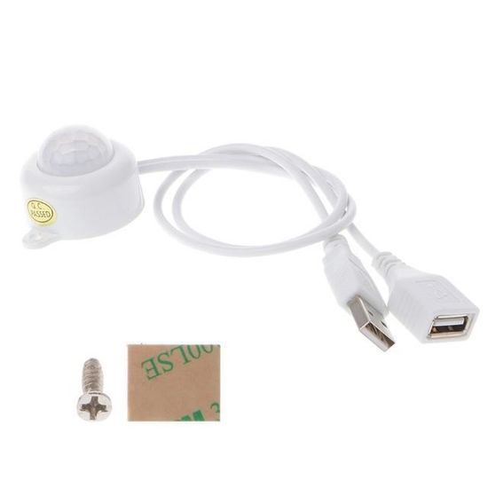 Blanche - Capteur de mouvement infrarouge PIR avec prise USB, 5-24V-5A ...