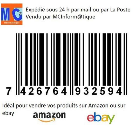 Lot de 5 codes barre (EAN13/UPC) pour vendre vos produits sur Amazon ou ...