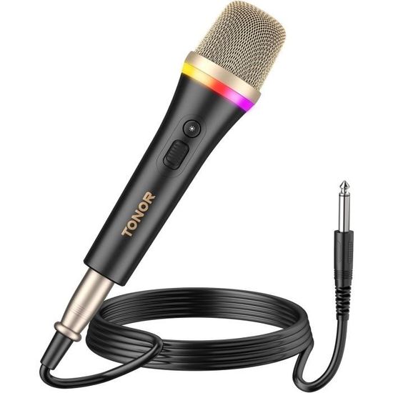 TONOR Micro de Karaoké Dynamique, RGB Microphone Vocal XLR pour Chant ...