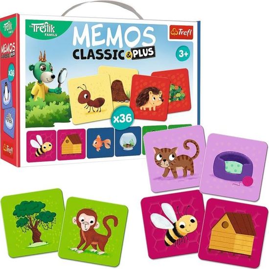 Jeu de mémoire TREFL Memos Classic&Plus Animaux et leurs maisons ...