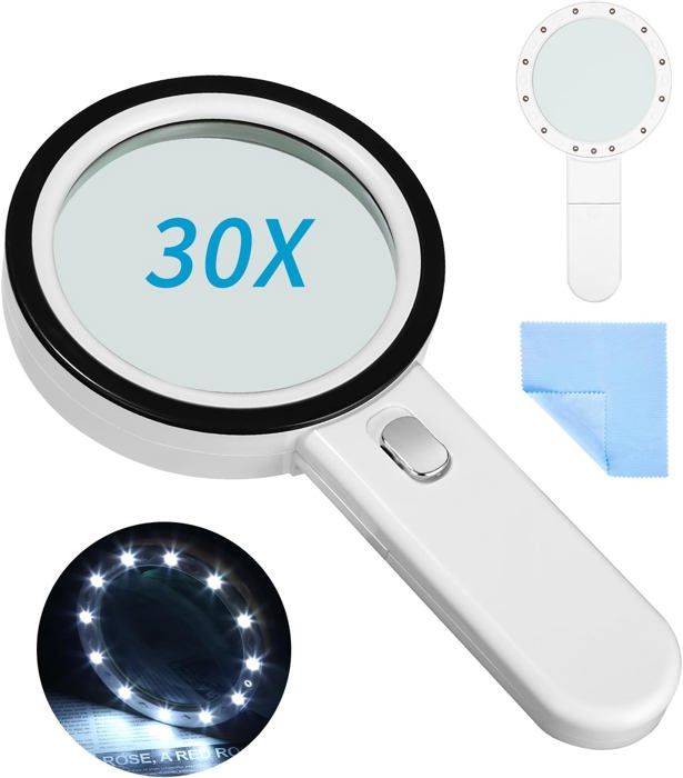 Loupe De Lecture Éclairée,Loupe Avec Lumière 13 Led,Loupe Electronique,Loupe Lumineuse,3 D ...