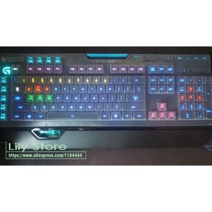Clair-Protecteur de clavier mécanique pour Logitech G910, couvercle anti-poussière, bouton de ...