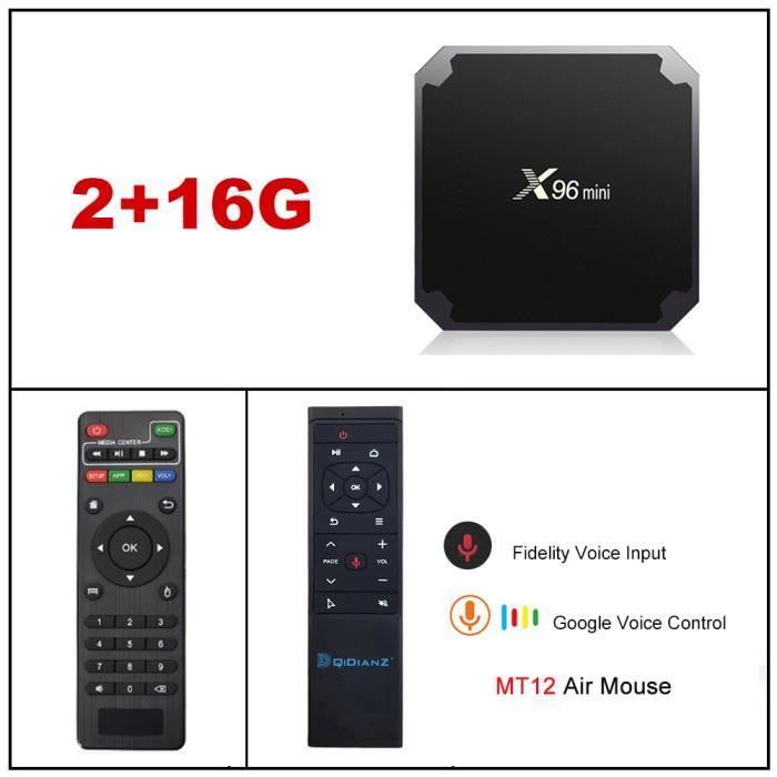 Ue Plug - 2G16G MT12 - Boîtier Smart Tv X96 Mini, Android 9.0, Amlogic S905w Quad Core 2.4g ...