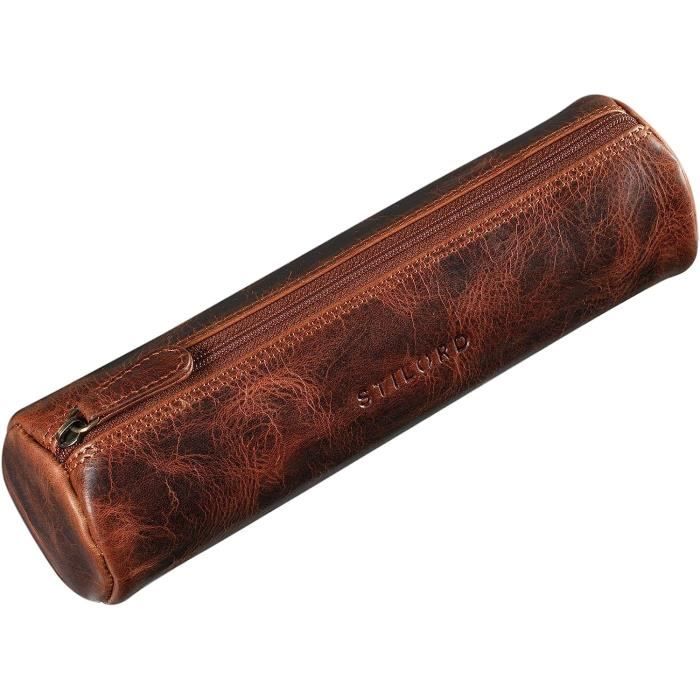 'Miller' Trousse Ronde Cuir Scolaire Vintage Plumier Pochette Porte ...