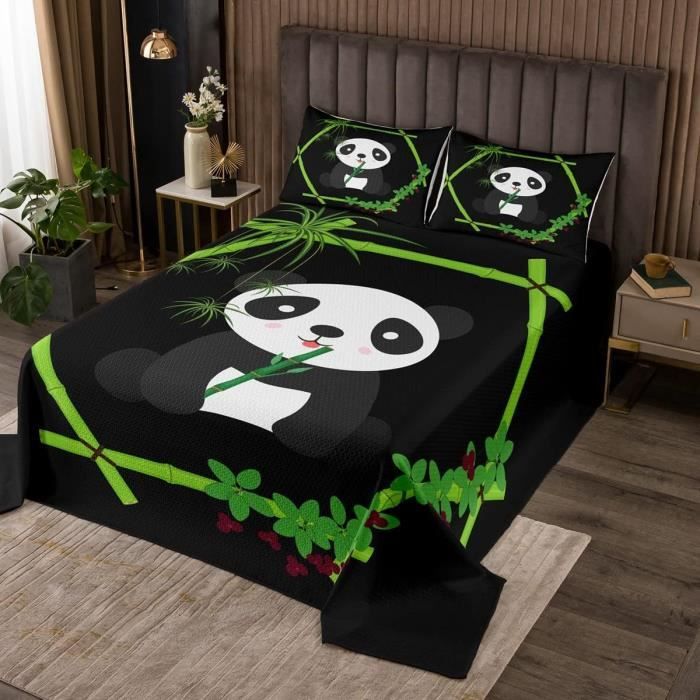 Kawaii Panda Parure De Lit Double En Bambou Avec 2 Taies D'Oreiller ...