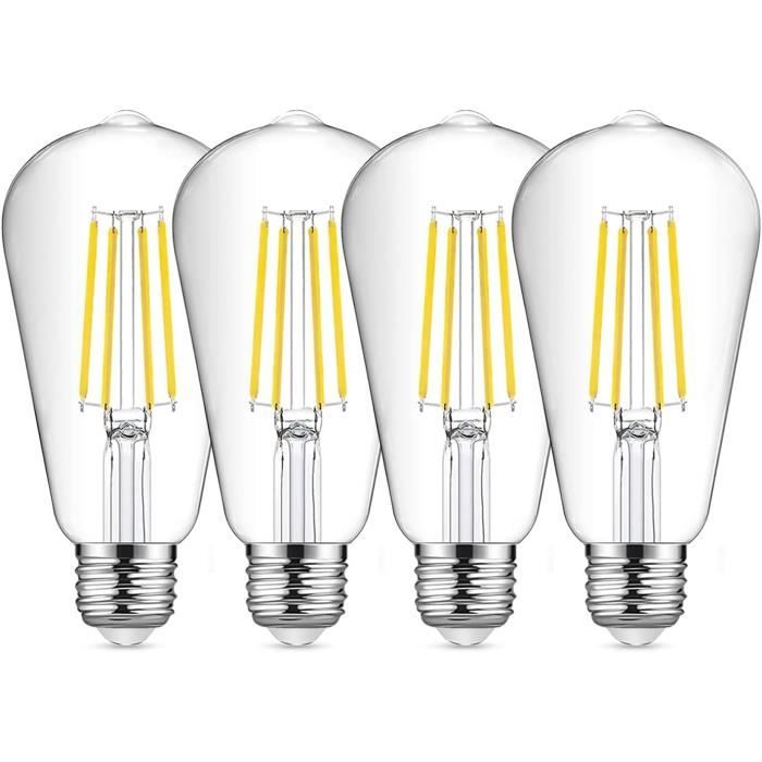 Ampoule à filament LED E27 ST64 - Vintage - 8W - Blanc Froid - Rétro Edison - 950Lm - Cdiscount ...