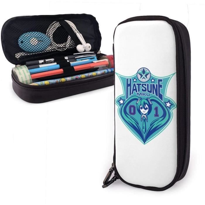 Étui à crayons grande capacité Hatsune Miku Logo - Cuir - Noir - 8"x1.5 ...