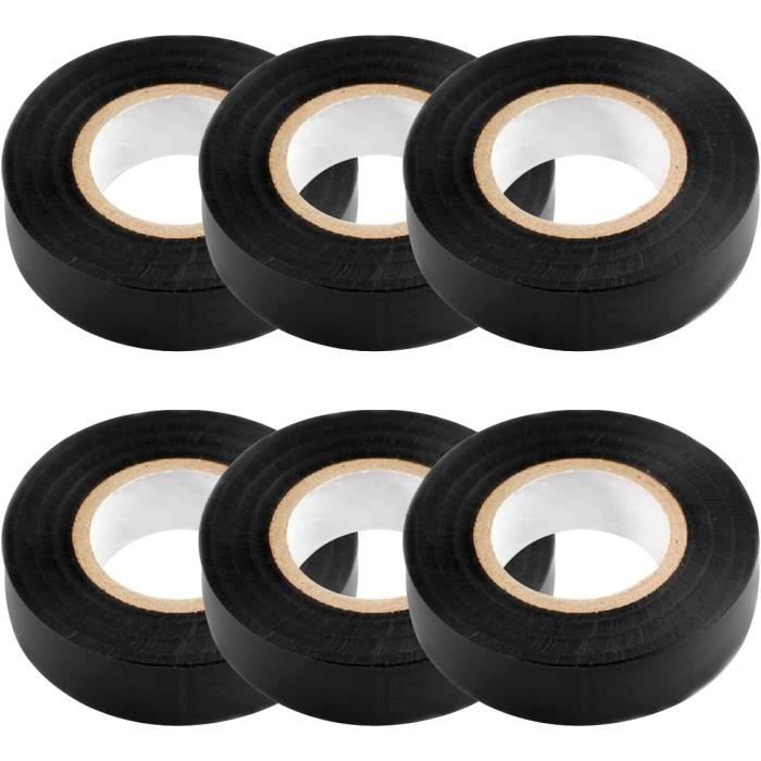 PVC Isolant électrique, 6pcs Ruban électrique 18 mm * 20 m Noir Bande ...