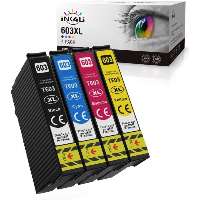 4 Packs Cartouche d'encre Compatible pour Epson 603XL 603XL pour Epson ...