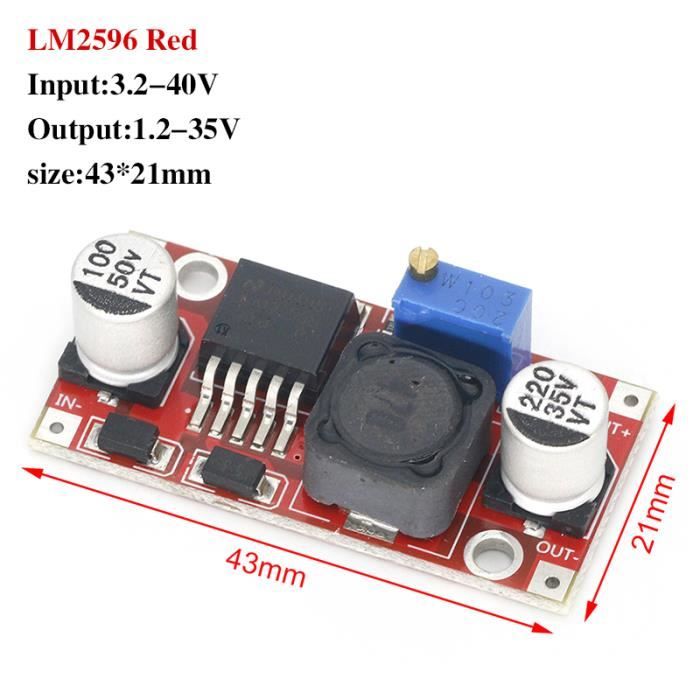 LM2596 rouge - Module de régulation de l'alimentation électrique, haute ...