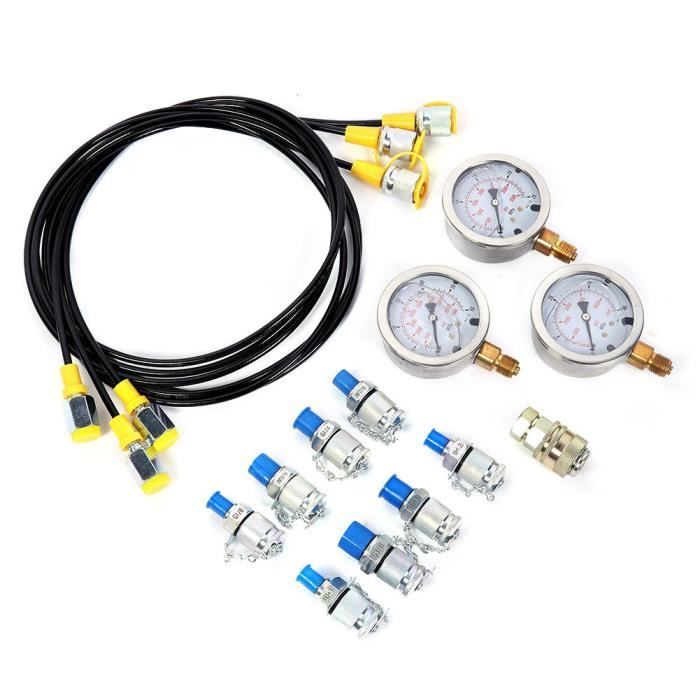 Fdit Kit d'essai de pression hydraulique d'excavatrice Outil de ...