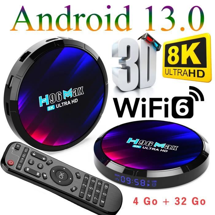 Android TV Box, Boitier iptv Android 13.0 TV Box 4GB RAM/32GB ROM smart ...