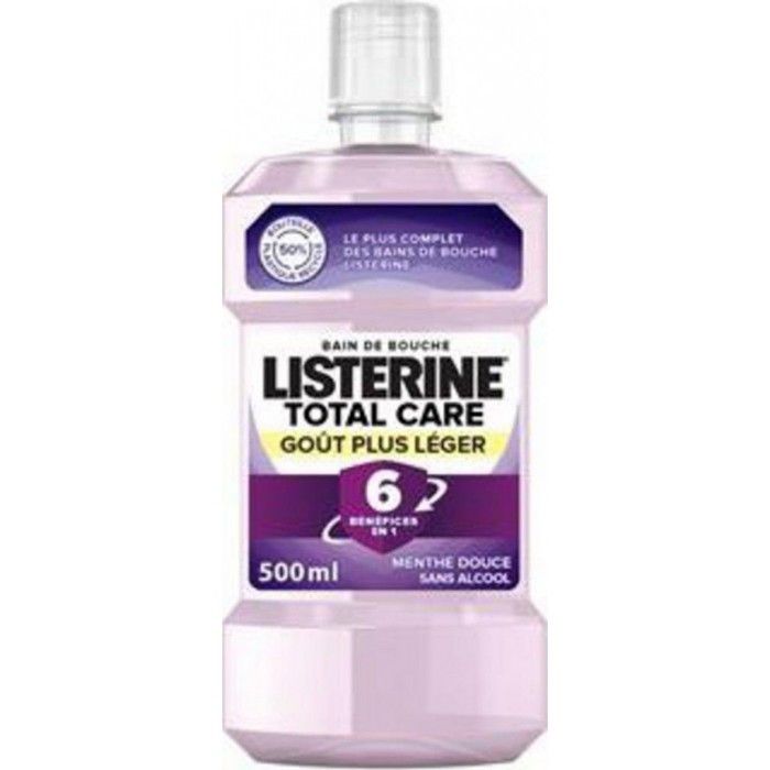 -Listerine Bain de Bouche Sans Alcool Total Care Goût Plus Léger Menthe Douce 500 ml - Cdiscount ...