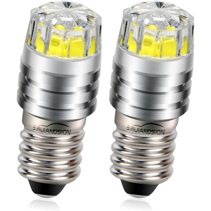2Pcs 2W Cob 12V E10 Led De Mise À Niveau De Remplacement De L'Ampoule ...