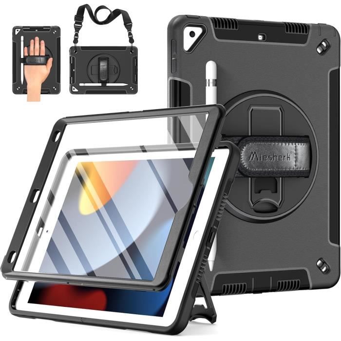 Coque Pour Ipad 9e 8e 7e Génération Étui Protection Intégrale À 3 Couches Qualité Militaire