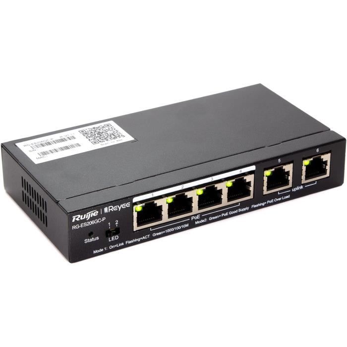 Reyee 6-Port Gigabit Managed Poe Switch Rg-Es206Gc-P[J3646] - Cdiscount ...