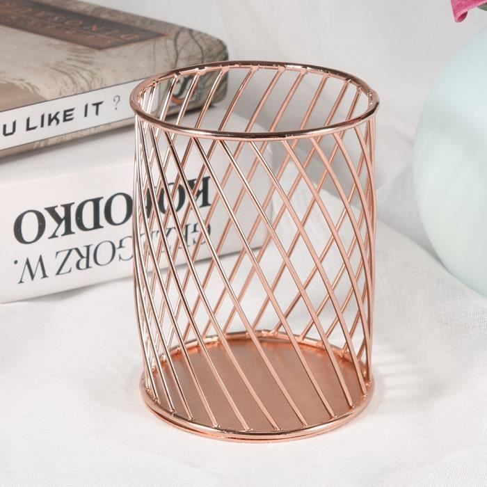 Tbest Porte-stylo en métal ajouré organiseur de bureau panier de ...