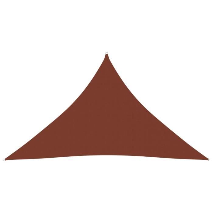 PAL Voile de parasol Tissu Oxford triangulaire 5x5x6 m Terre cuite ...