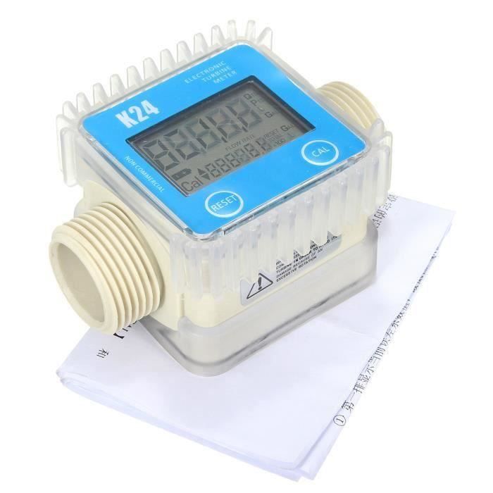 K24 Turbine Digital Débitmètre Compteur Diesel Carburant Chimique Eau ...
