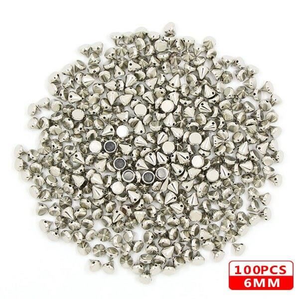 RIVET,6MM Silver--Rivets CCB en plastique or argent, 100 pièces ...
