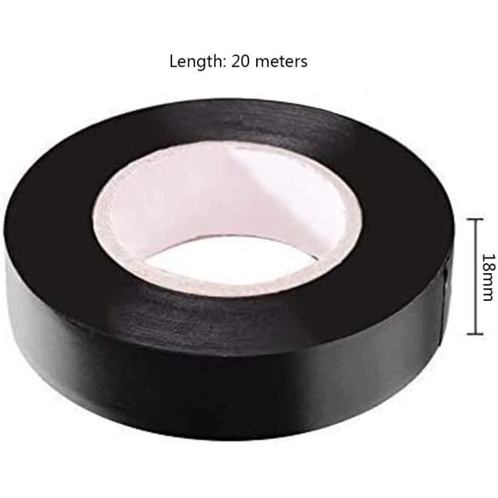 PVC Isolant électrique, 6pcs Ruban électrique 18 mm * 20 m Noir Bande ...