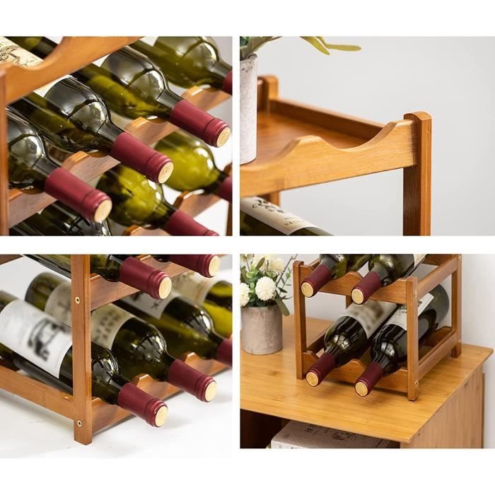 Casier À Vin De Comptoir, Porte-Bouteille En Bois, Casier À Vin Empilable, Porte-Bouteille De ...
