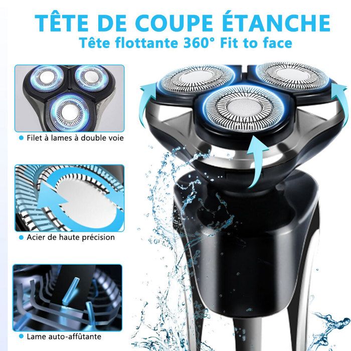 Rasoir Électrique Homme 4 en 1, Rasoirs à Tête Chauve Sans Fil ...