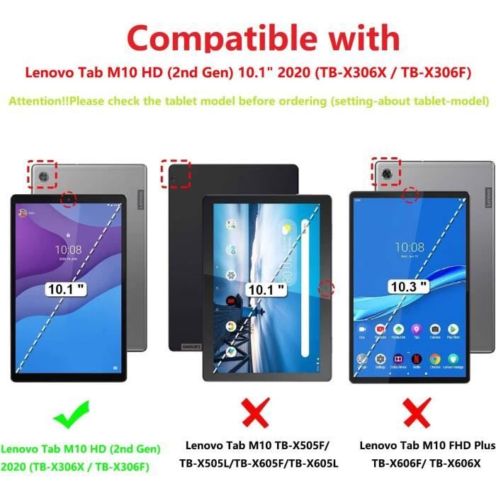 Coque Pour Lenovo Tab M10 Hd 2Nd Gen Tb-X306X-Tb-X306F,Tpu + Pc Hybird Cover Etui Pour Tablette ...