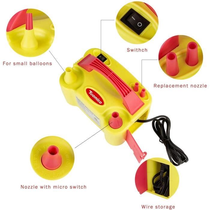 Gonfleur Ballon Electrique Portatif Double de la Buse 600w ...