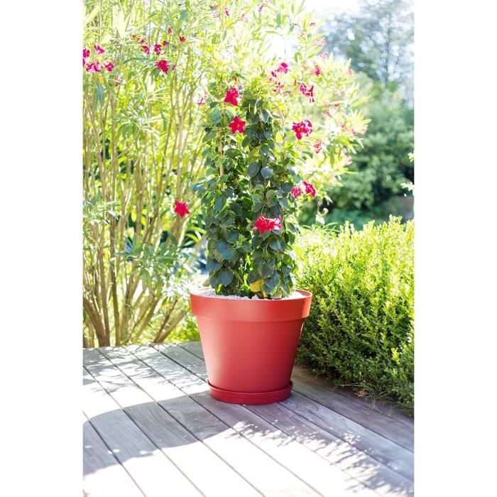 Pot de Fleur Rond Toscane Ø 48 cm Volume 43 L Ø 47,5 x H.39 cm Rouge ...