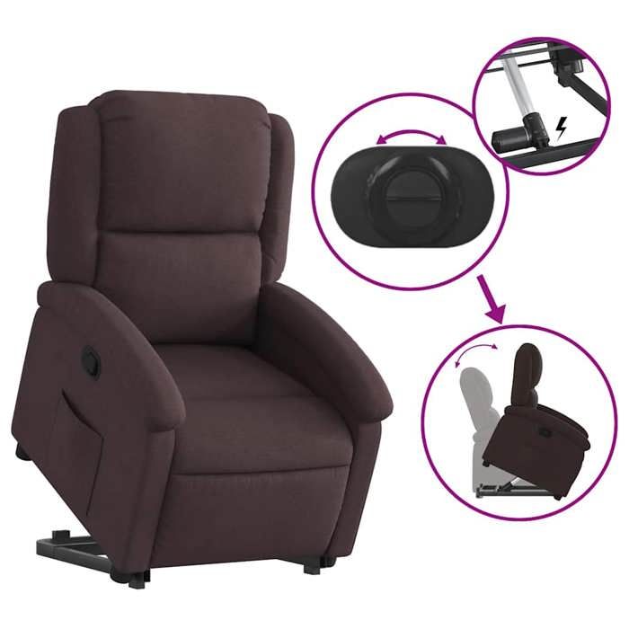 BONNIE®（Brun）Fauteuil releveur - dossier inclinable/135 degrés - marron ...
