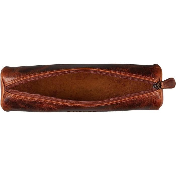 'Miller' Trousse Ronde Cuir Scolaire Vintage Plumier Pochette Porte ...