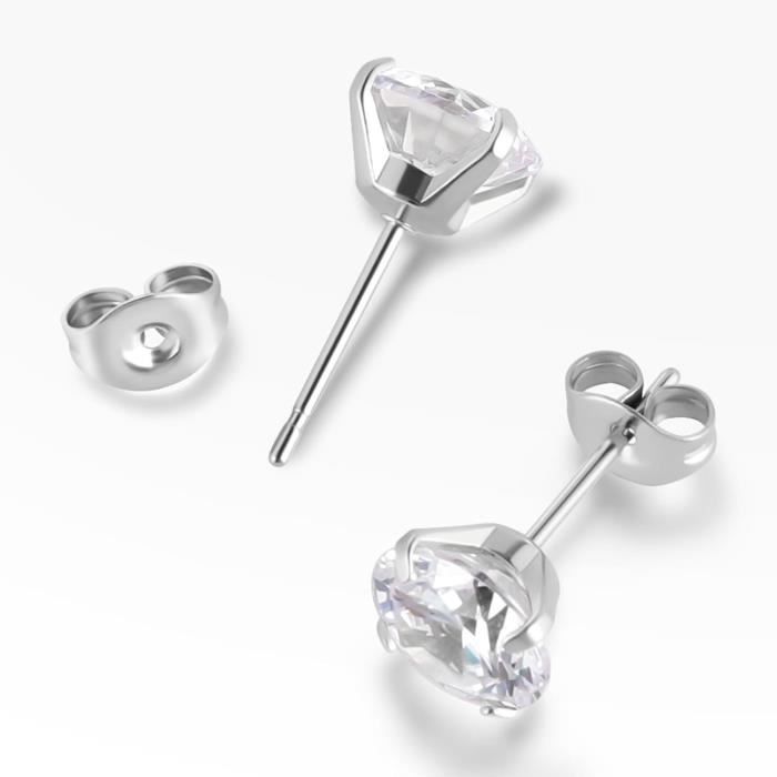 Lot de 6 paires de clous d'oreilles en acier inoxydable chirurgical ...