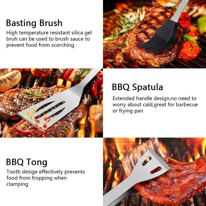 Outil De Barbecue Acier Inoxydable,9Pcs Barbecue Ustensiles D'Aiguilles ...