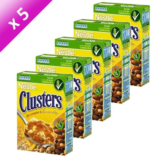 CLUSTER Céréales Blé Complet Amande 400g (x5) - Cdiscount Au quotidien