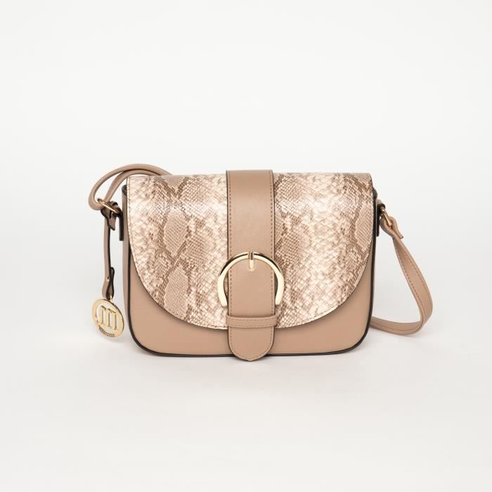 MANOUKIAN Sac à Main Tilla Glace Effet Serpent Beige Femme Glace ...