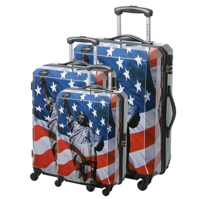 TRAVEL WORLD Set de 3 valises trolley JPN