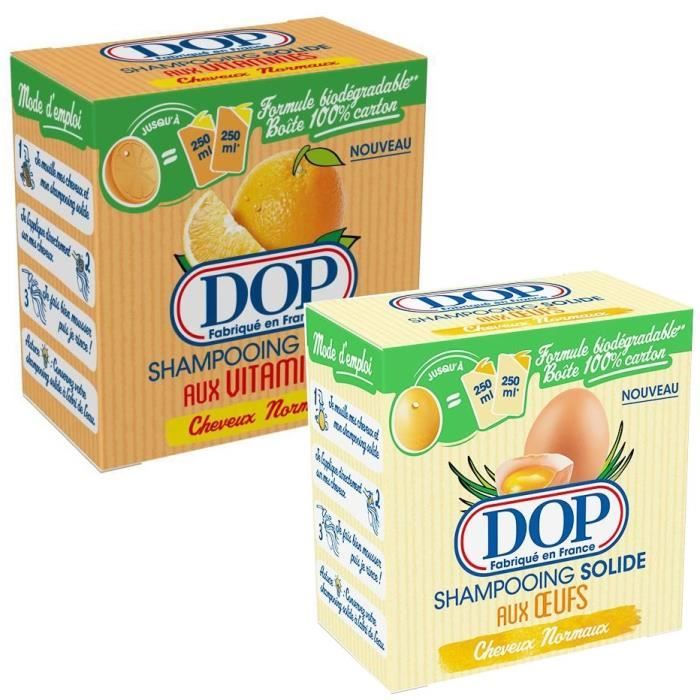 DOP Shampoings solides lot de 2 senteurs : vitamines + oeufs ...