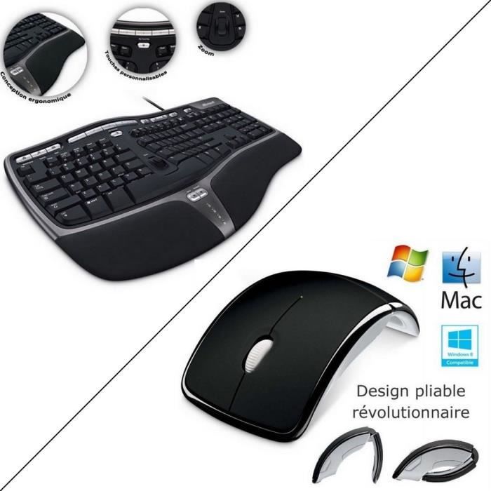 Pack Microsoft Clavier Natural Ergonomic Keyboard 4000 + Microsoft ...