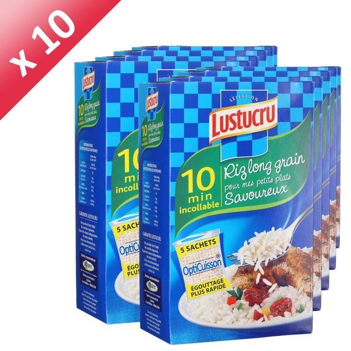 LUSTUCRU Riz Sachet Cuisson Rapide 5x180g (x10) - Cdiscount Au quotidien