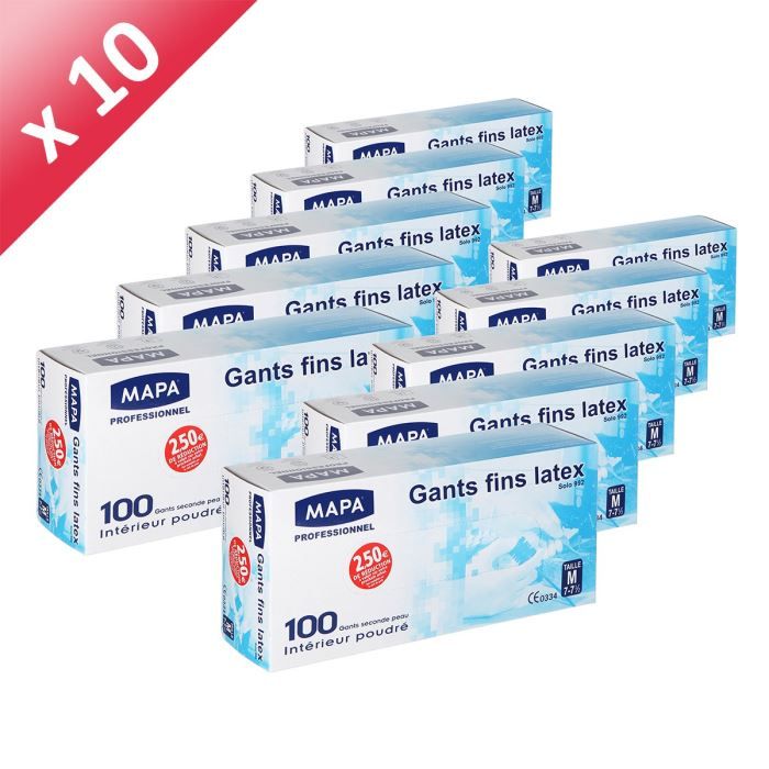 MAPA Gant Solo Latex x100 Taille M (x10) - Cdiscount Au quotidien