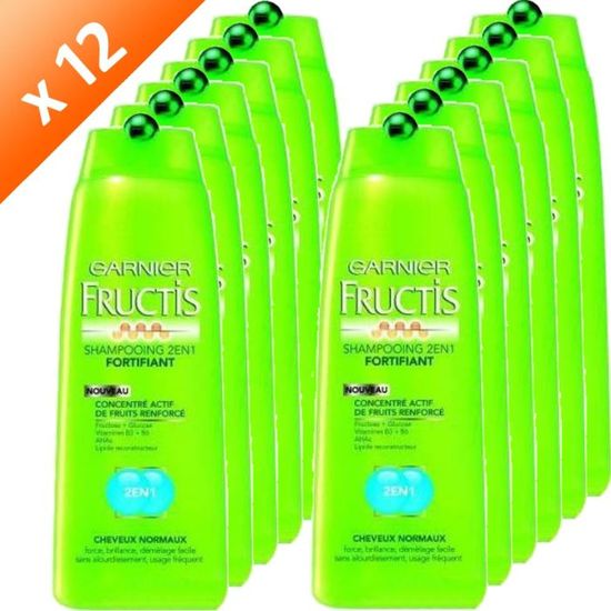 FRUCTIS Shampoing 2en1 Cheveux Normal 250ml (x12) - Cdiscount Au quotidien